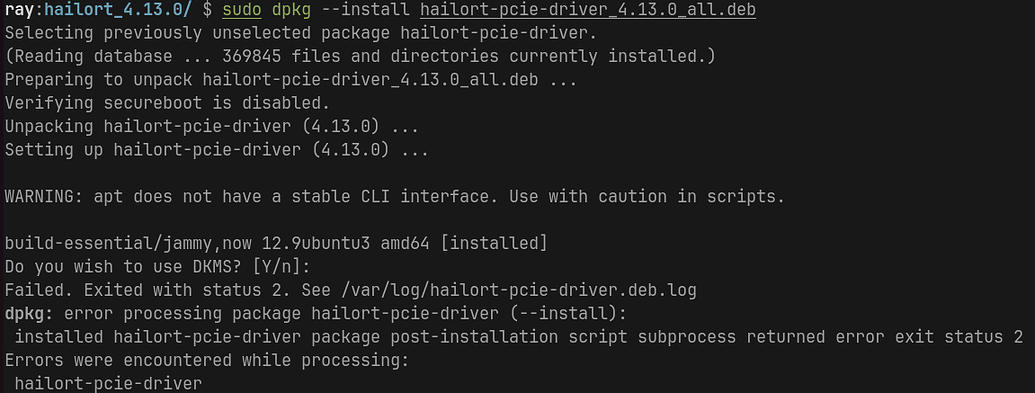Can't install Hailo PCI driver - General Discussion - Hailo Community